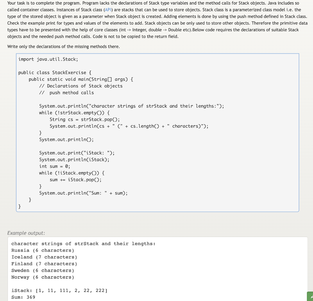 Solved Your task is to complete the program. Program lacks | Chegg.com