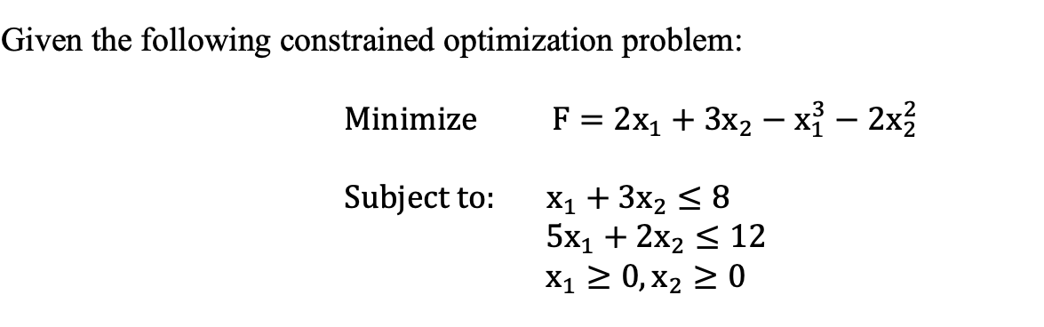 Solved Given the following constrained optimization problem: | Chegg.com
