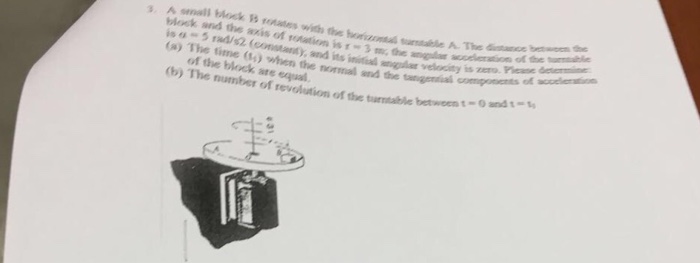 Solved A small block B rotates with the horizontal A. The | Chegg.com