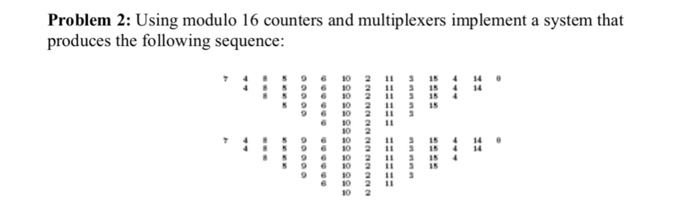 Problem 2: Using modulo 16 counters and multiplexers | Chegg.com