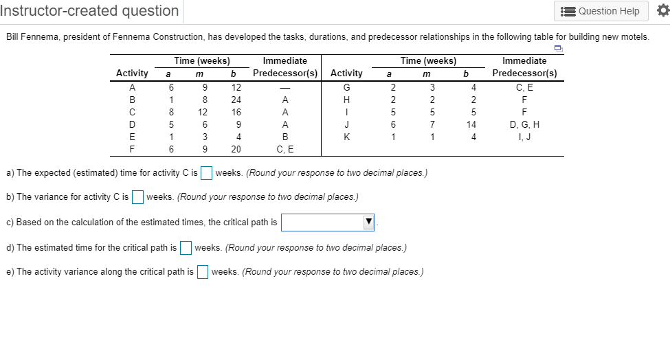 Solved Instructor-created question Question Help Bill | Chegg.com