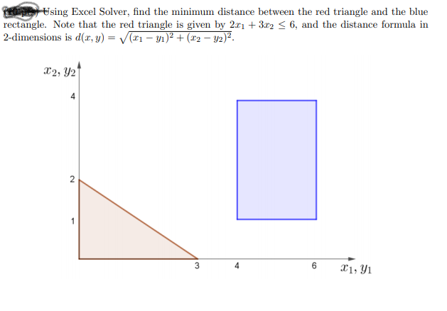 Solved Using Excel Solver, find the minimum distance between | Chegg.com