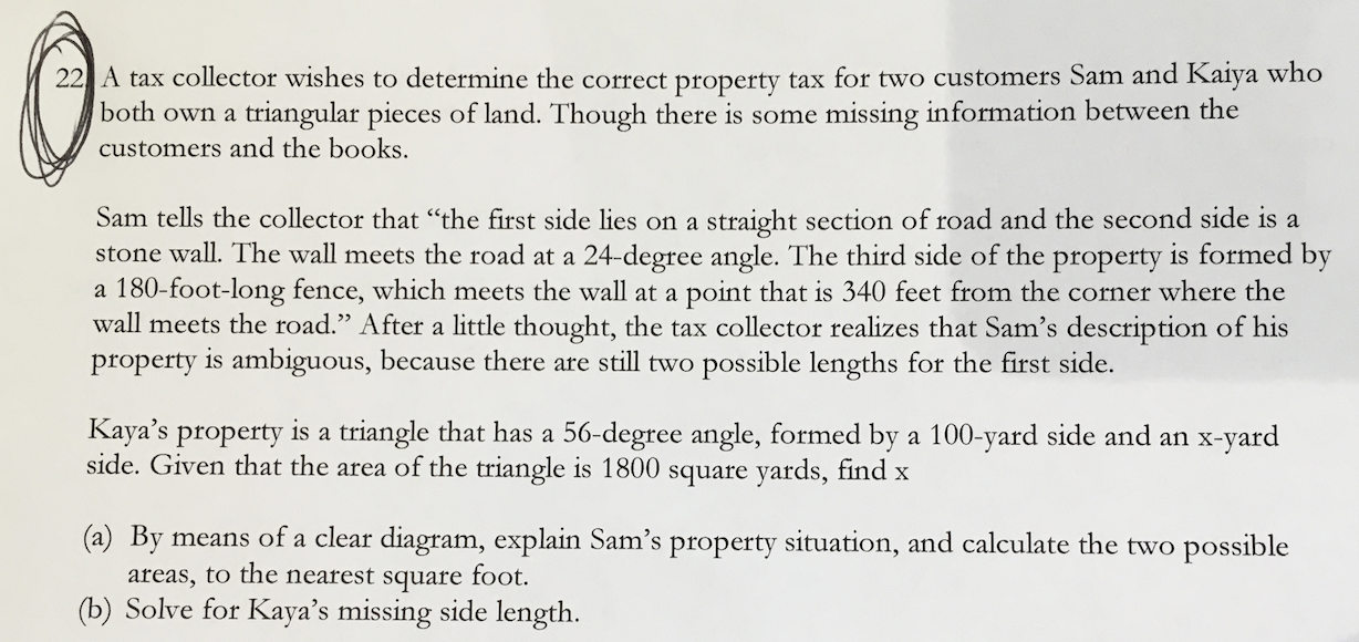Solved A tax collector wishes to determine the correct | Chegg.com