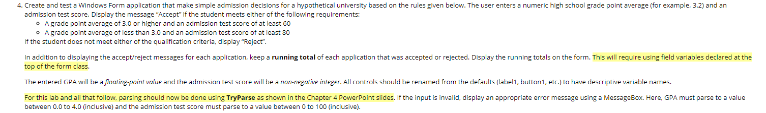 4. Create and test a Windows Form application that | Chegg.com
