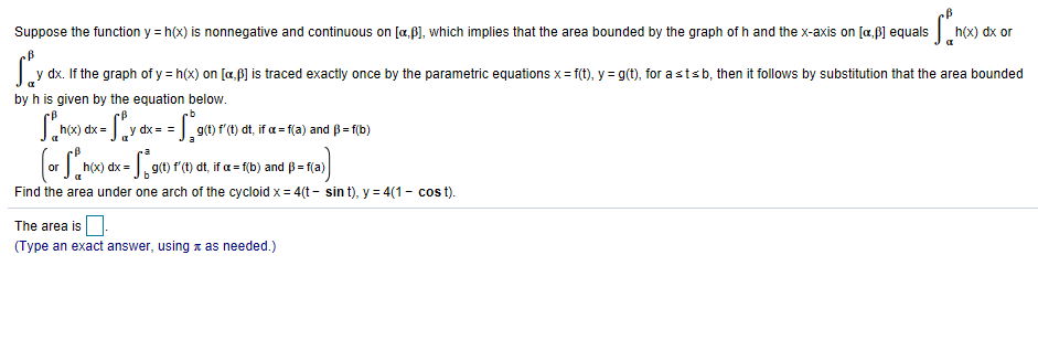 Solved Suppose the function y = h(x) is nonnegative and | Chegg.com