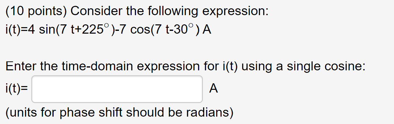 Solved (10 points) Consider the following expression: | Chegg.com
