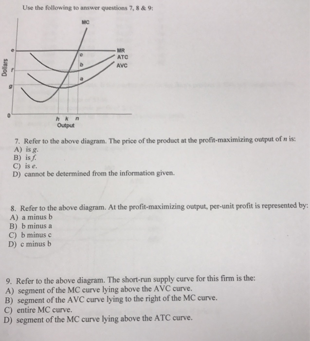 Solved Use the following to answer questions 7, 8 & 9: | Chegg.com Solved Use the following to answer questions 7, 8 & 9: | Chegg.com