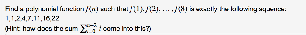 Solved Find a polynomial function f(n) such that | Chegg.com