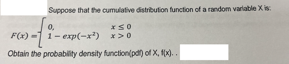 Solved Suppose that the cumulative distribution function of | Chegg.com