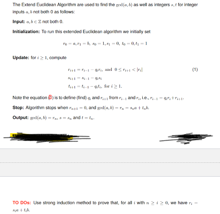 The Extend Euclidean Algorithm are used to find the | Chegg.com