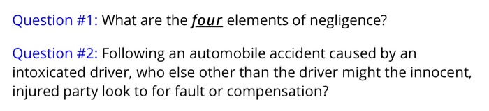 Solved Question #1: What are the four elements of | Chegg.com