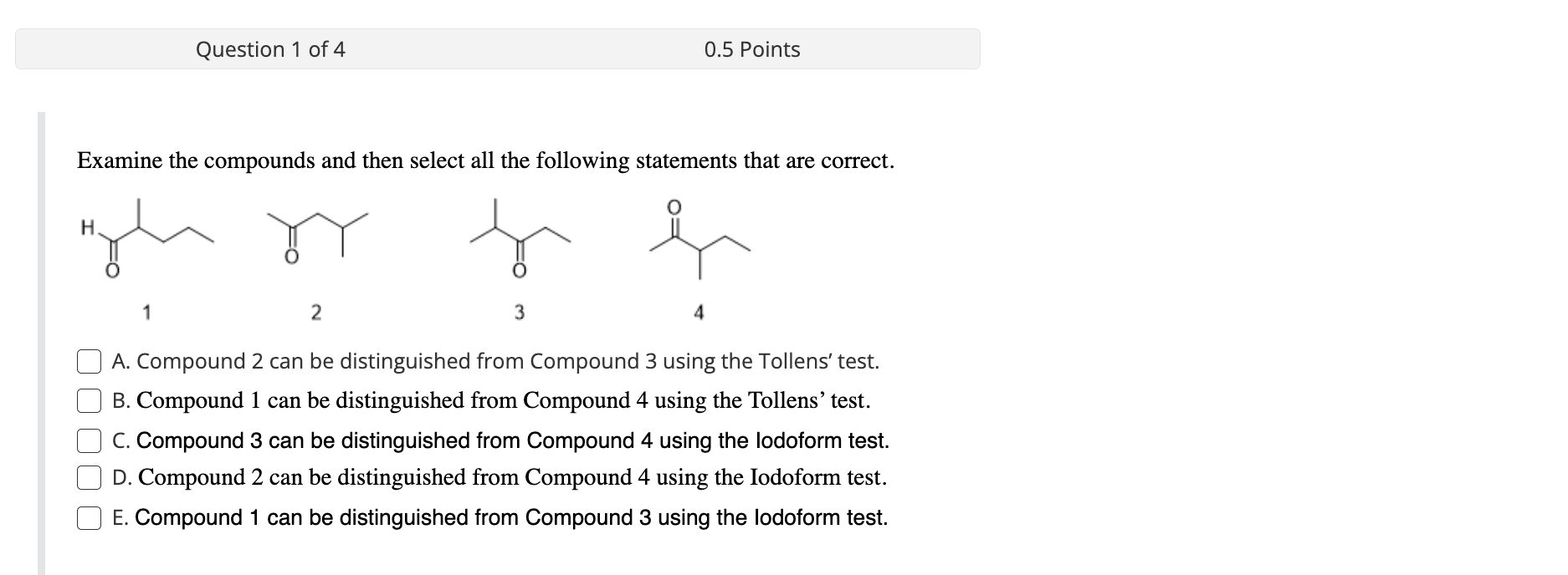 Solved Examine the compounds and then select all the | Chegg.com