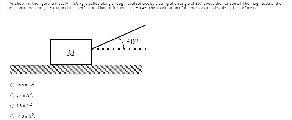 Solved As shown in the figure, a mass M = 5.0 kg is pulled | Chegg.com
