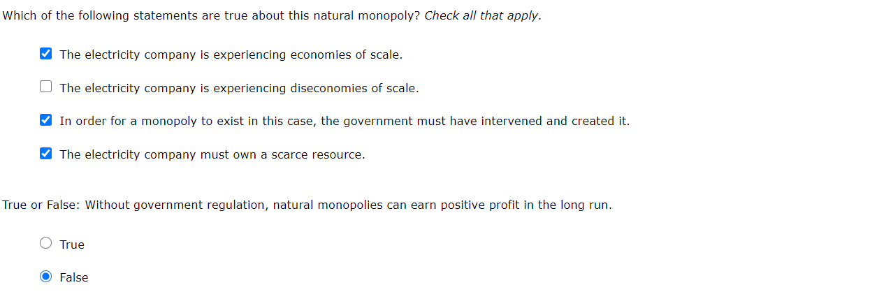 Solved Natural monopoly analysis The following graph shows | Chegg.com