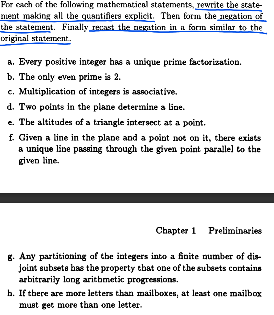 Solved for each of the following mathematical statements, | Chegg.com