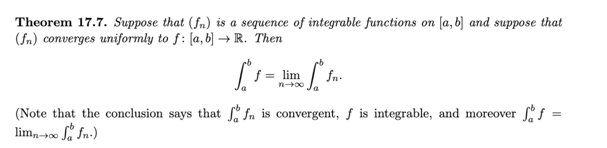 Solved Theorem 17.7. Suppose that (fn) is a sequence of | Chegg.com