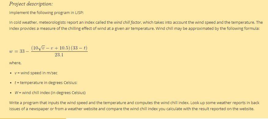Solved Project description: Implement the following program | Chegg.com