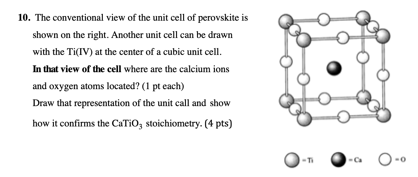 Solved 10. The conventional view of the unit cell of | Chegg.com
