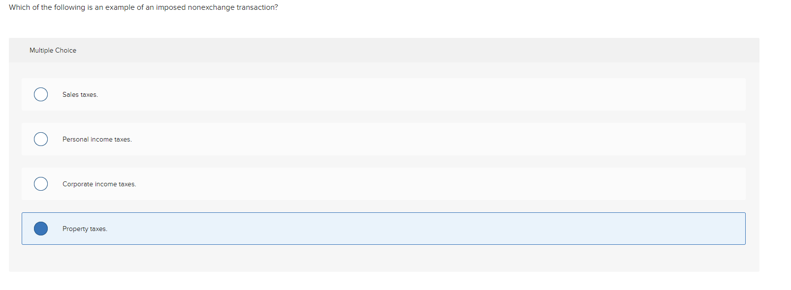 Solved Which of the following is an example of an imposed | Chegg.com