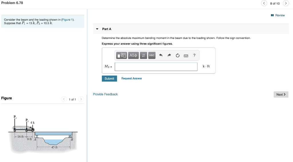 Solved Problem 6.78 8 of 10 > Review Consider the beam and | Chegg.com