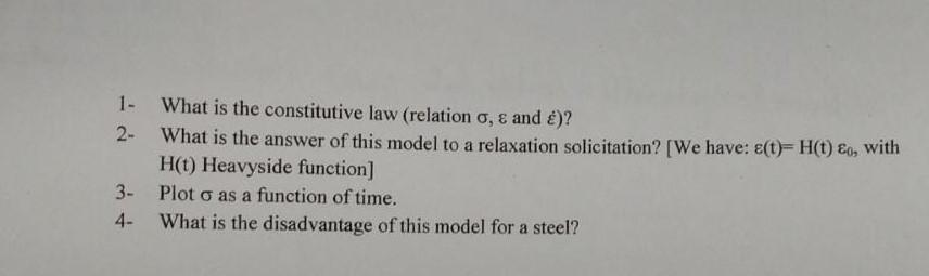Solved II - Relaxation model Relaxation is the ability of a | Chegg.com