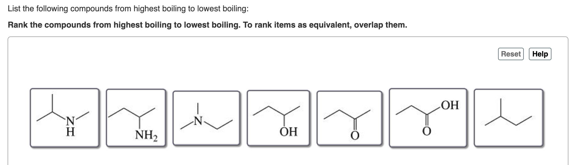 Solved List the following compounds from highest boiling to | Chegg.com