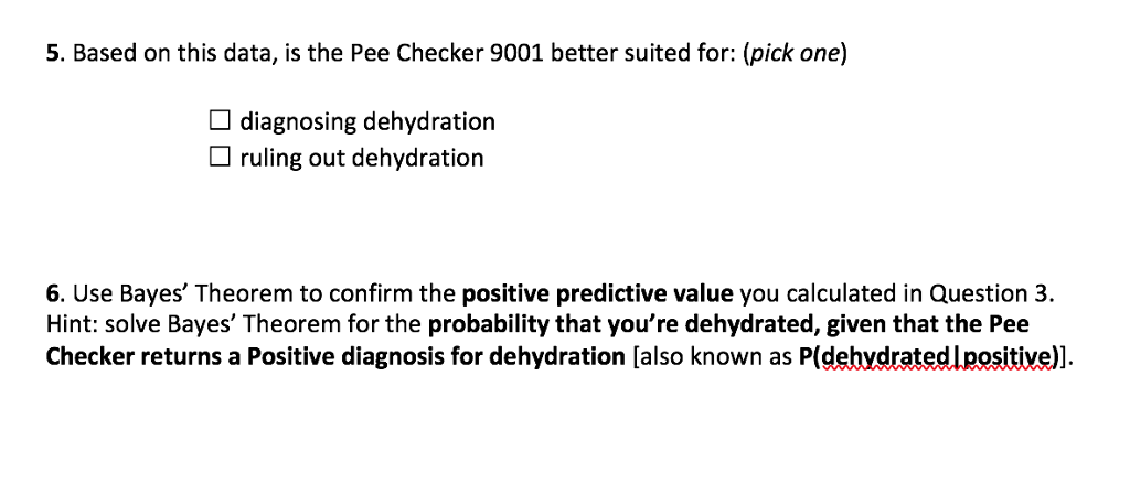 Solved Return of the Pee Checker: You found that the | Chegg.com