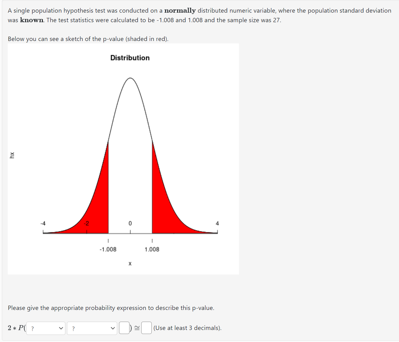 Solved A single population hypothesis test was conducted on | Chegg.com