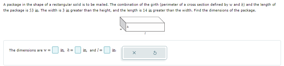 Solved A package in the shape of a rectangular solid is to | Chegg.com