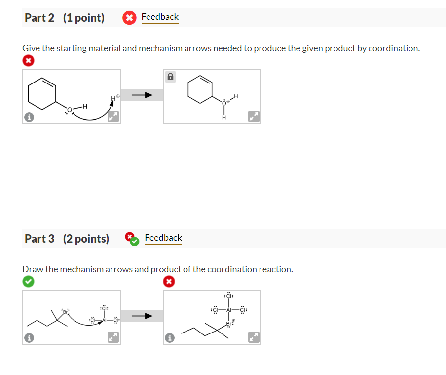 Solved Part 2 (1 ﻿point)Give the starting material and | Chegg.com
