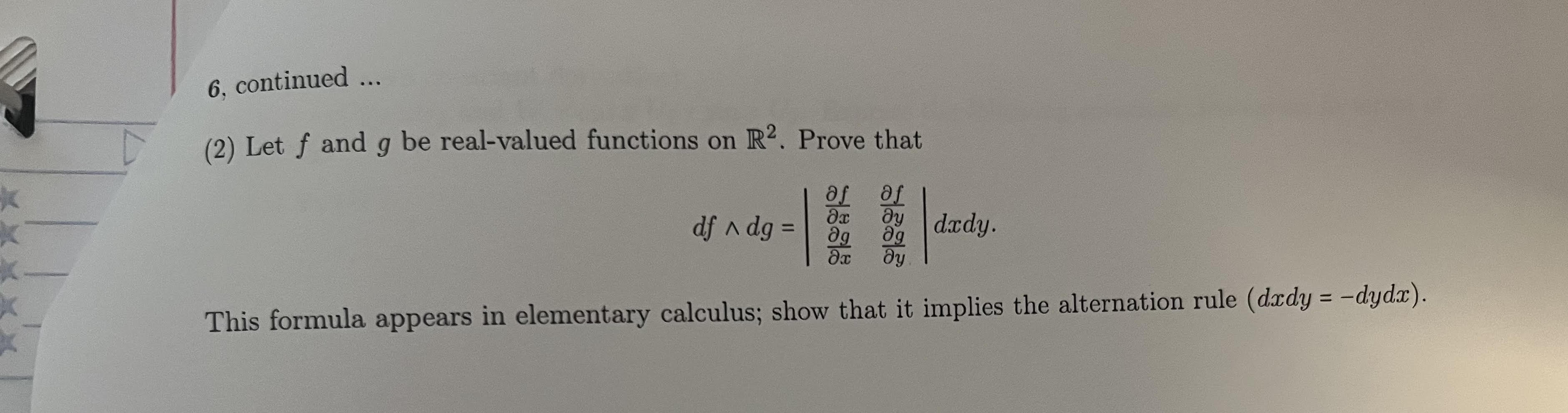 Solved (2) Let f and g be real-valued functions on R2. Prove | Chegg.com