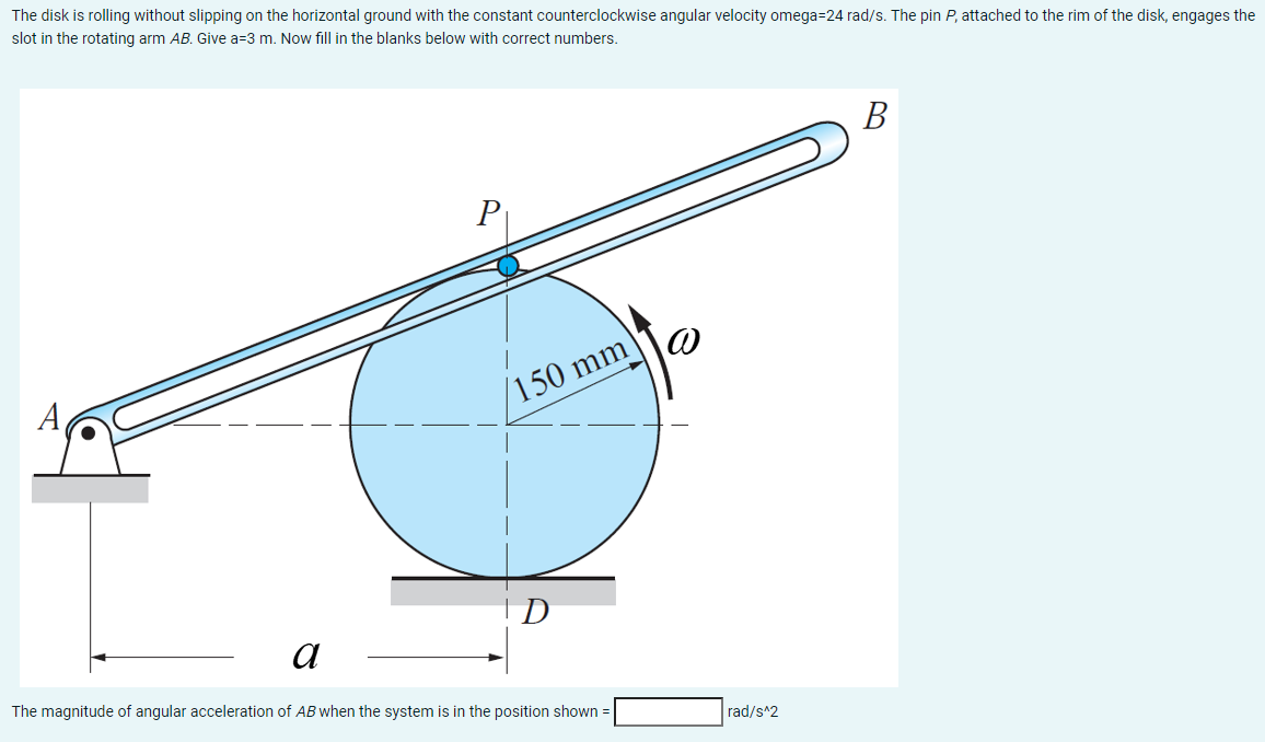 Solved The disk is rolling without slipping on the | Chegg.com