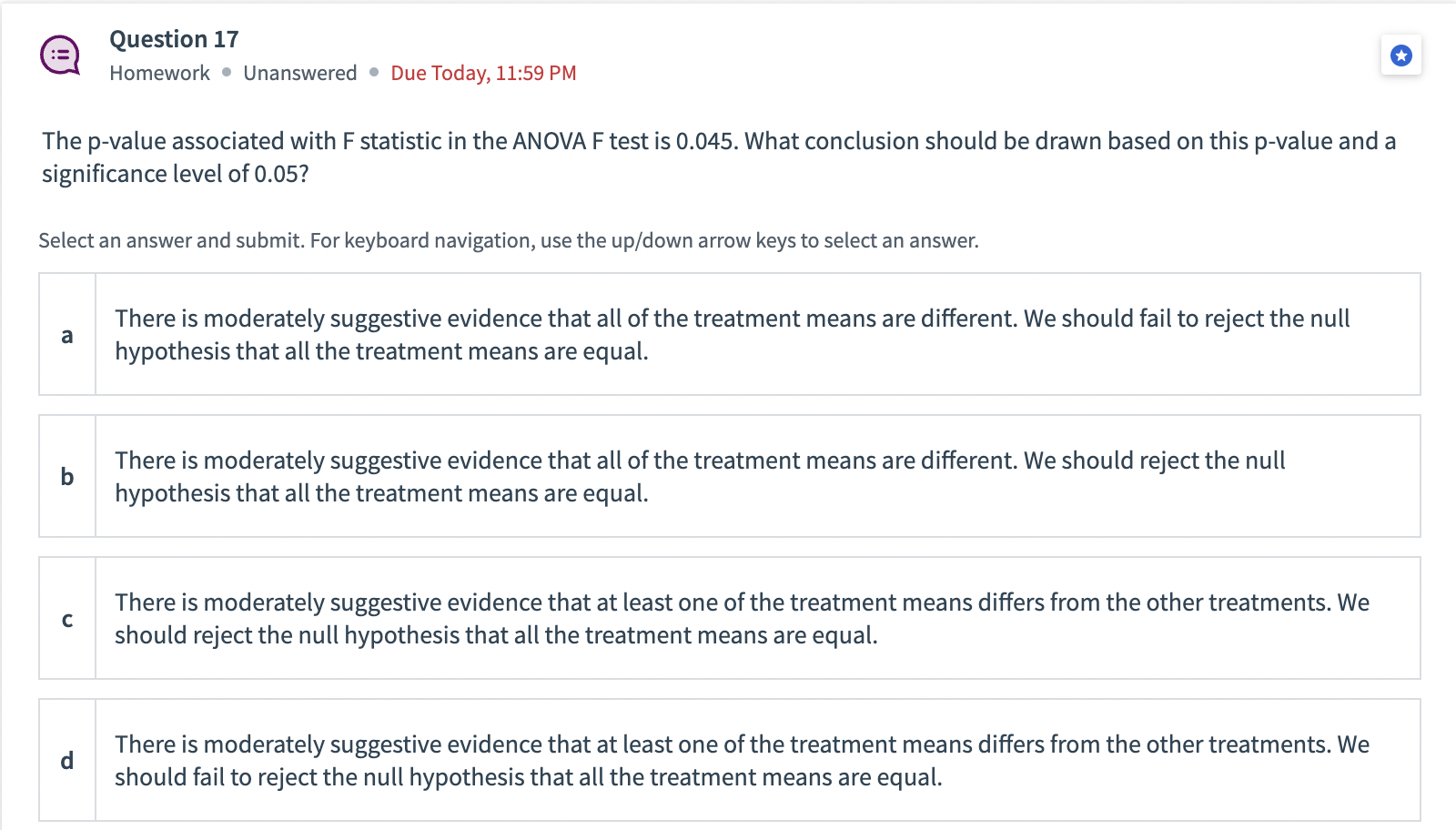 Solved Question 17 Homework • Unanswered • Due Today, 11:59 | Chegg.com