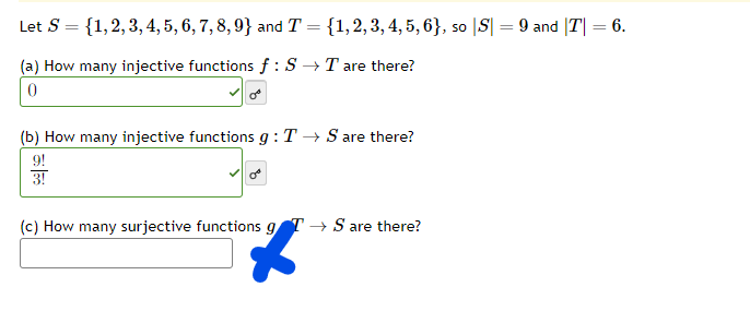 Solved Let S {1 2 3 4 5 6 7 8 9} And T {1 2 3 4 5 6} So