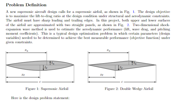 Problem Definition A new supersonic aircraft design | Chegg.com