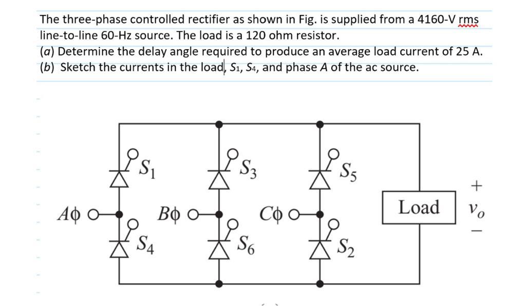 The three-phase controlled rectifier as shown in Fig. | Chegg.com