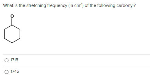 What is the stretching frequency (in cm−1 ) of the | Chegg.com