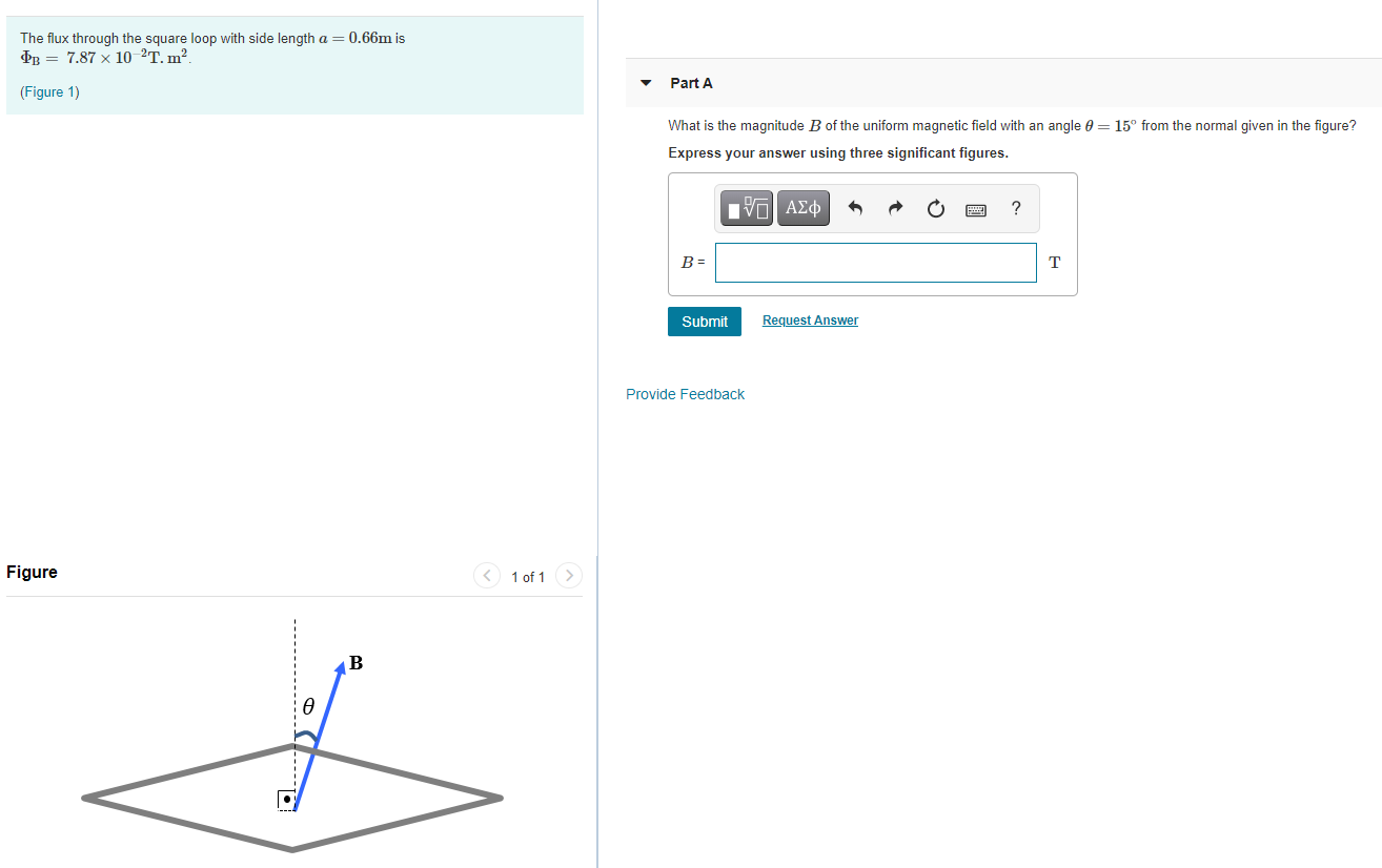 Solved The flux through the square loop with side length a = | Chegg.com