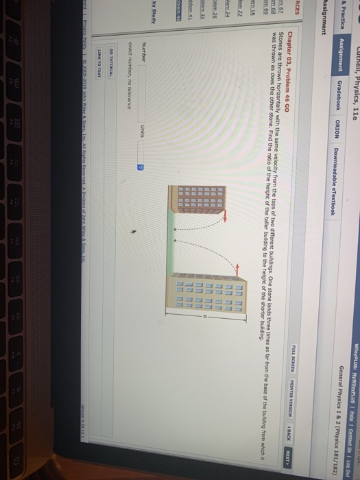 Solved Stones are thrown horizontally with the same velocity | Chegg.com