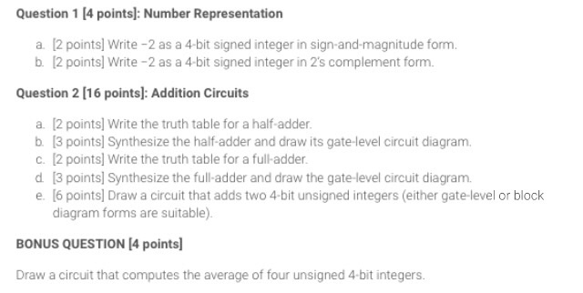 Solved Number Representation Write -2 as a 4-bit signed | Chegg.com
