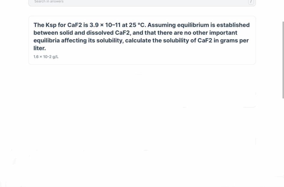 Solved The Ksp for CaF2 is 3.9×10−11 at 25∘C. Assuming | Chegg.com