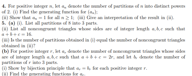 4. For positive integer n, let an denote the number | Chegg.com