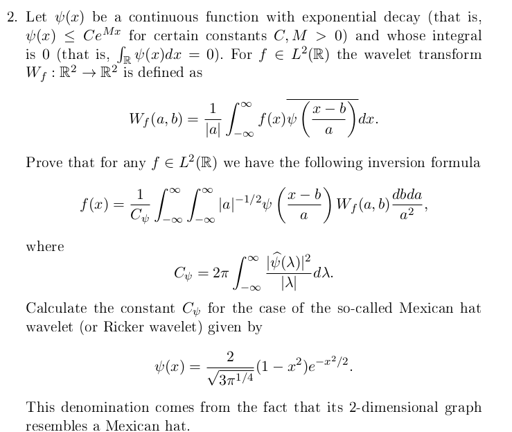 Solved 2. Let (r) be a continuous function with exponential | Chegg.com