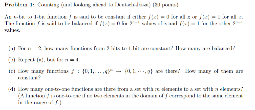Solved Problem 1: Counting (and looking ahead to | Chegg.com