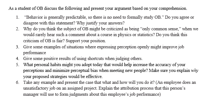 solved-as-a-student-of-ob-discuss-the-following-and-present-chegg