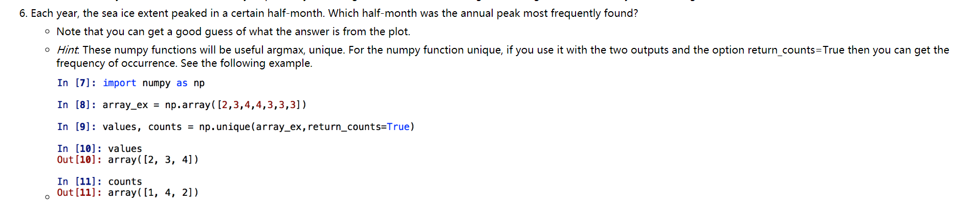 Part C: numpy data analysis In Part B of Week 7's | Chegg.com