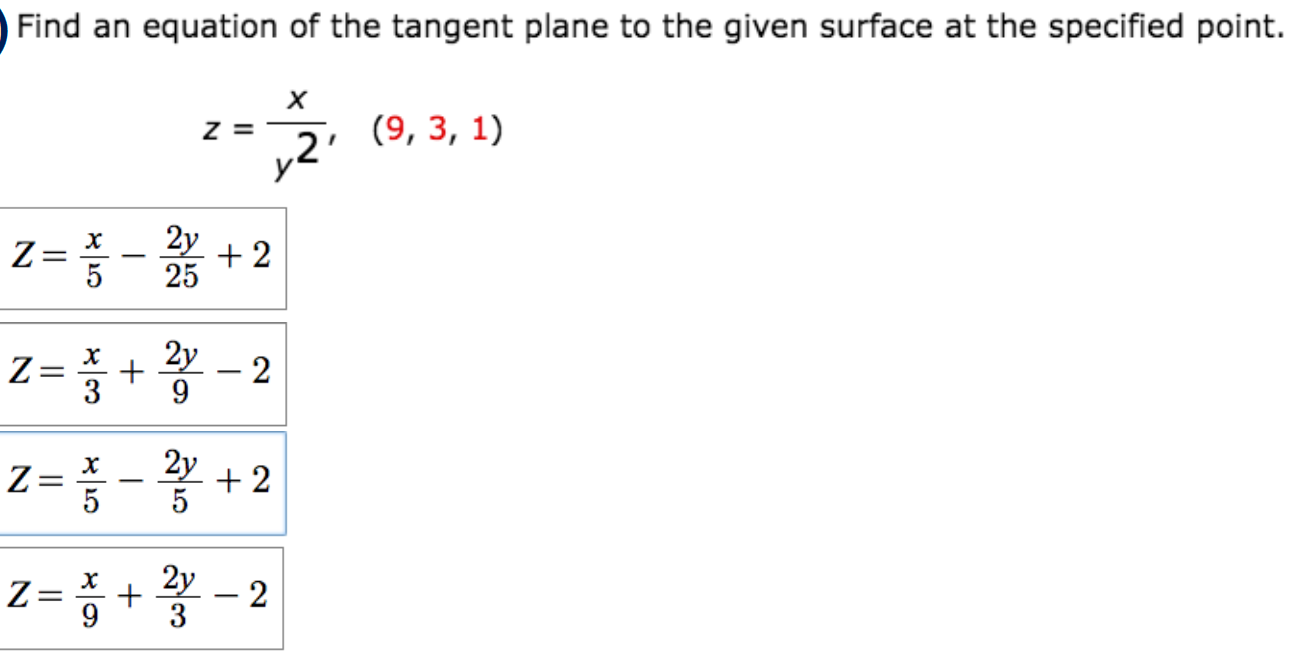Solved Find an equation of the tangent plane to the given | Chegg.com