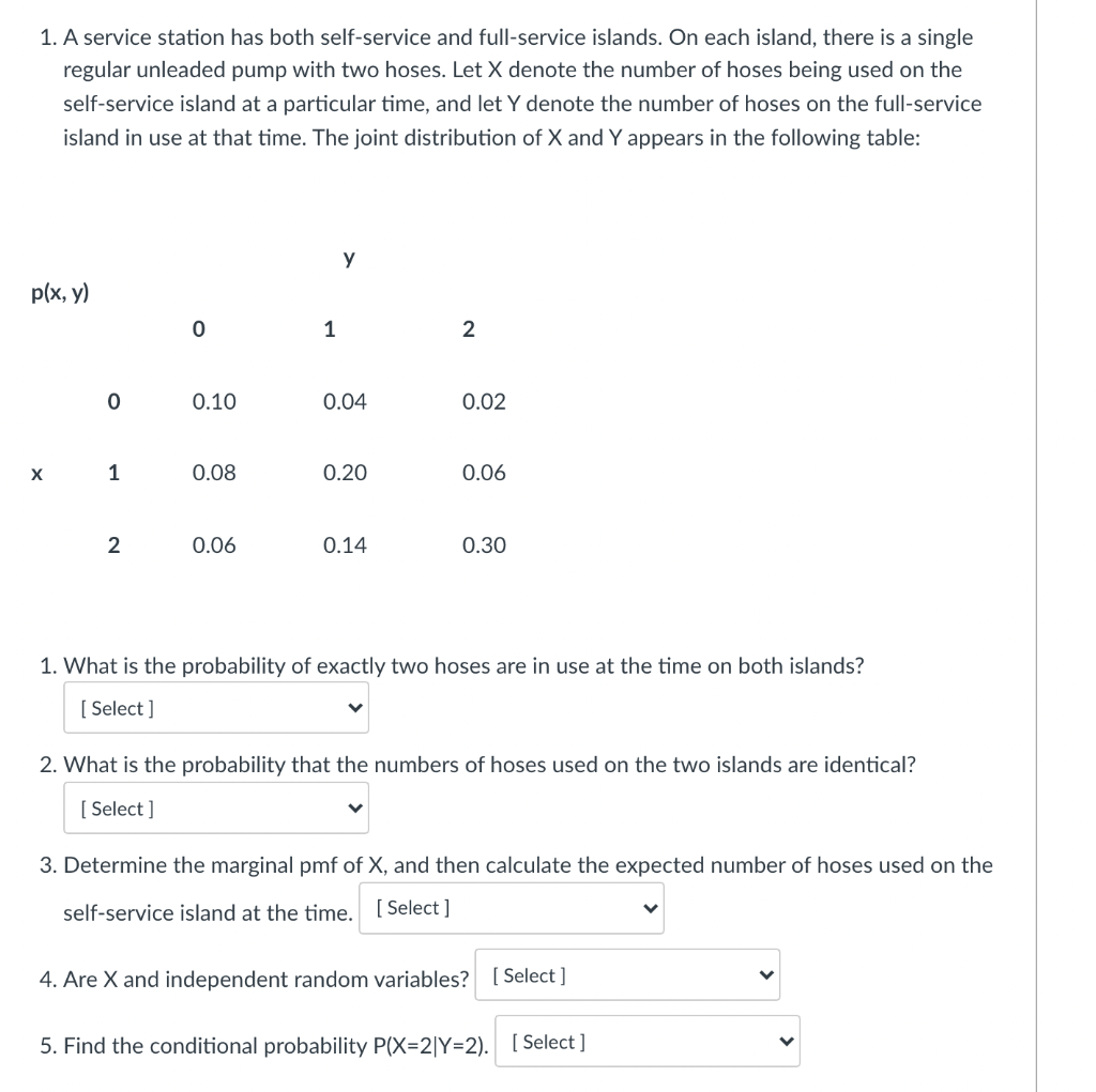 Solved 1. A service station has both self-service and | Chegg.com