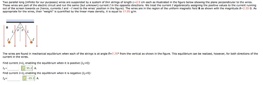 Solved Two parallel long (infinite for our purposes) wires | Chegg.com