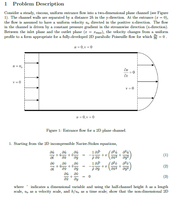 1 Problem Description Consider a steady, viscous, | Chegg.com